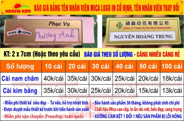 299 MẪU THẺ TÊN NHÂN VIÊN THAY TÊN BỀN ĐẸP, GIÁ RẺ