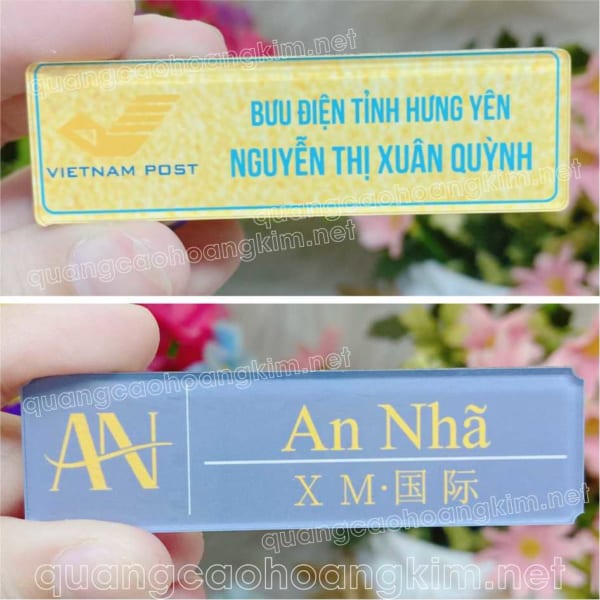 BẢNG TÊN CÀI ÁO MICA IN UV, MẪU TÊN CỐ ĐỊNH ĐẸP, GIÁ RẺ